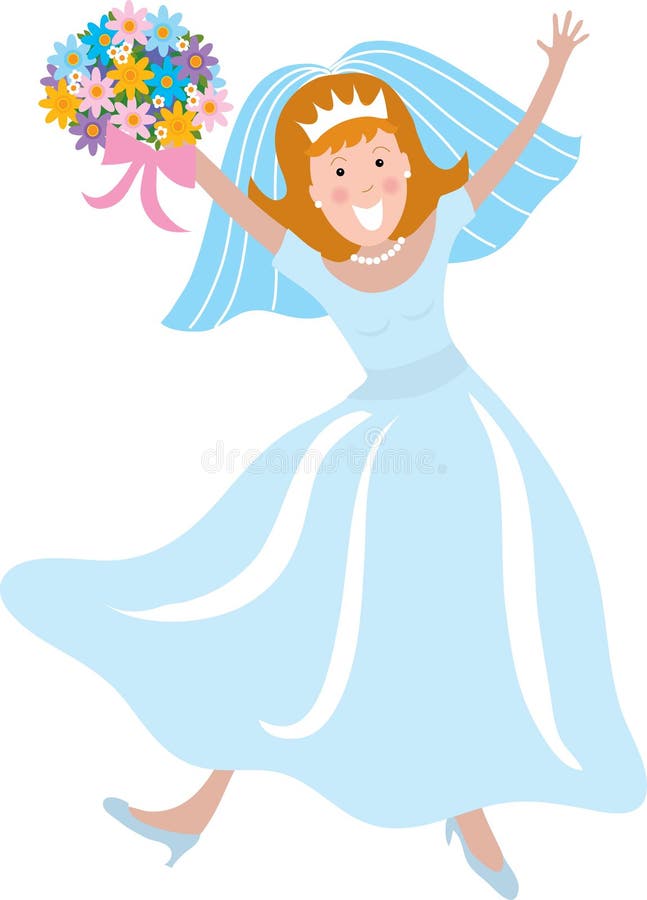 Happy Brides with Big Rings Stock Illustration - Illustration of ...