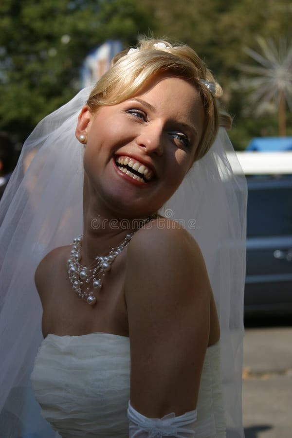 Happy Bride stock image. Image of bridal, summer, eyes - 805633