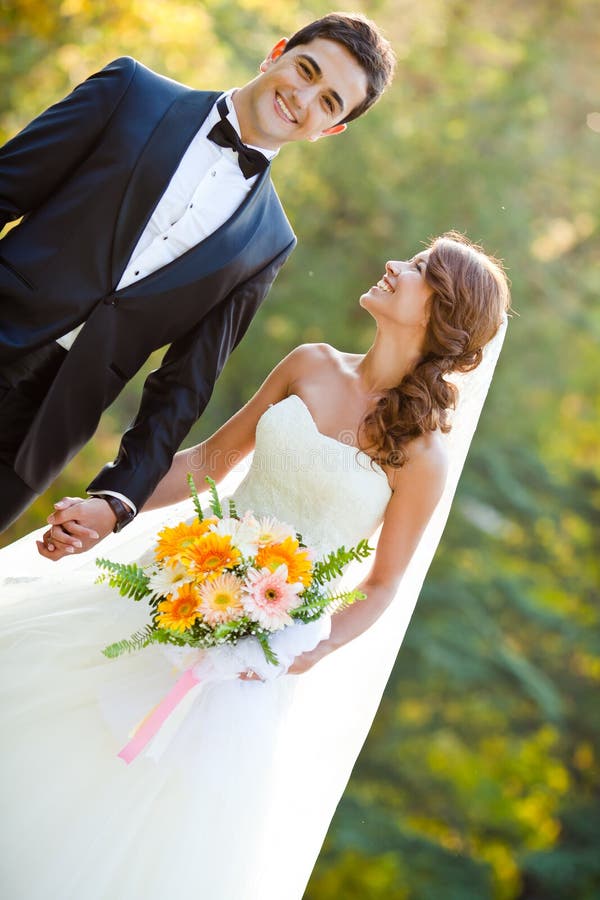 Happy bride and groom stock photo. Image of beautiul - 17806732