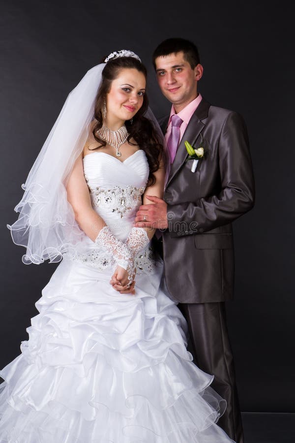 Happy bride and groom stock photo. Image of emotional - 25034956