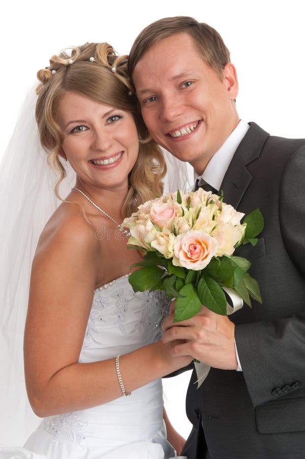 Happy bride and groom stock image. Image of affectionate - 26181825