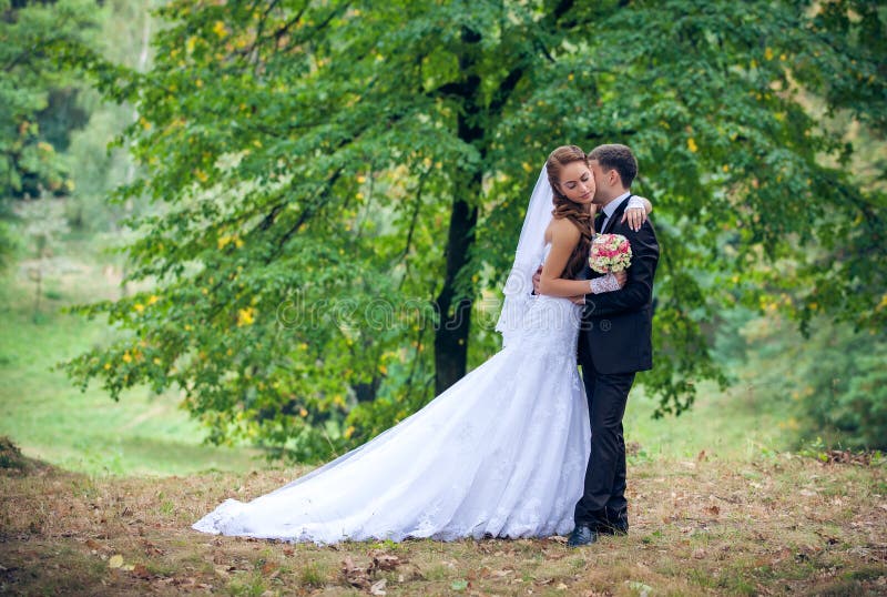 Happy Bride and groom stock photo. Image of playful, relationship ...