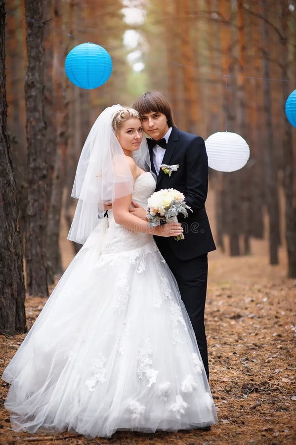 Happy Bride and Groom on Their Wedding Stock Image - Image of female ...