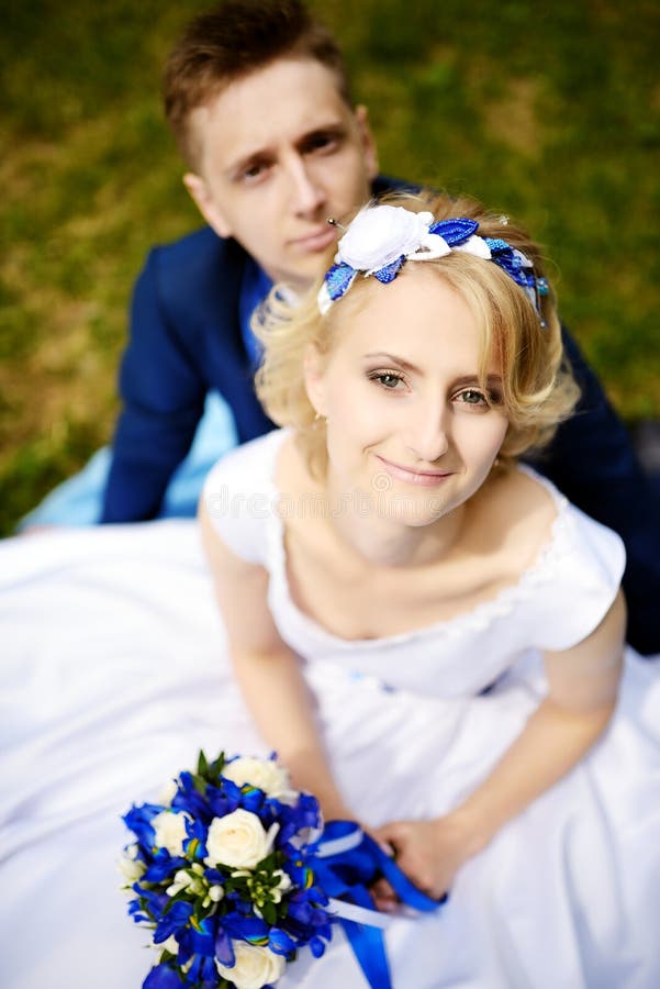 Happy Bride and Groom on Their Wedding Stock Image - Image of love ...