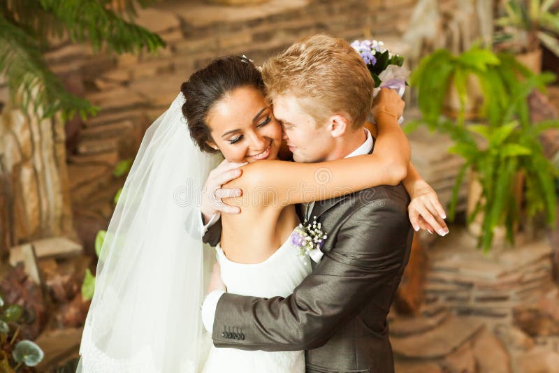 Happy Bride and Groom on Their Wedding Stock Image - Image of happy ...