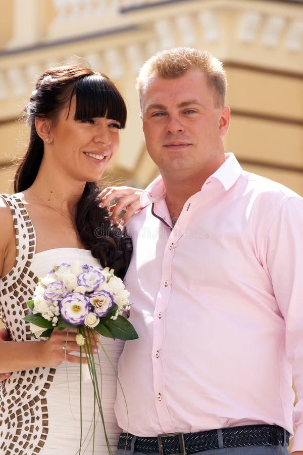 Happy bride and groom stock photo. Image of happy, female - 43609200