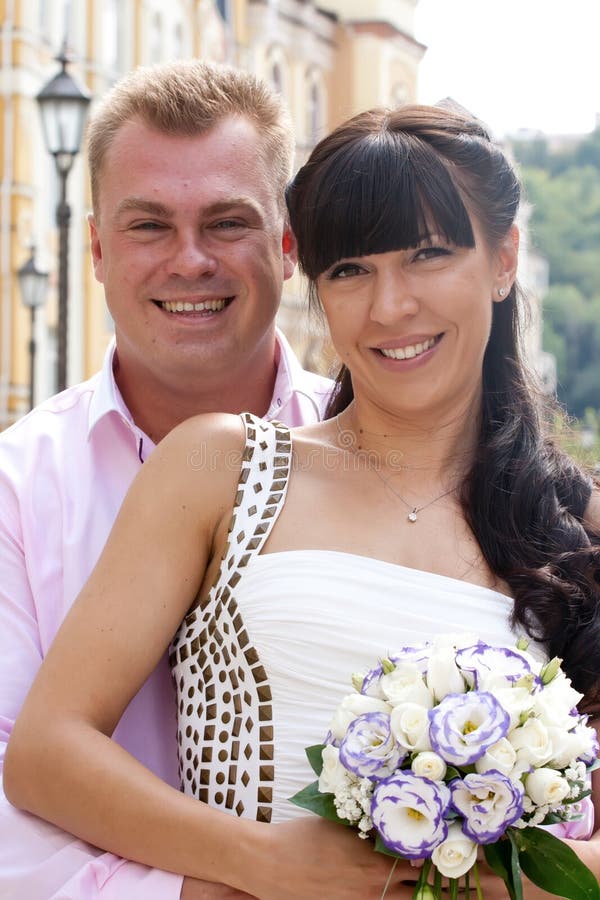 Happy bride and groom stock image. Image of beautiful - 43609977