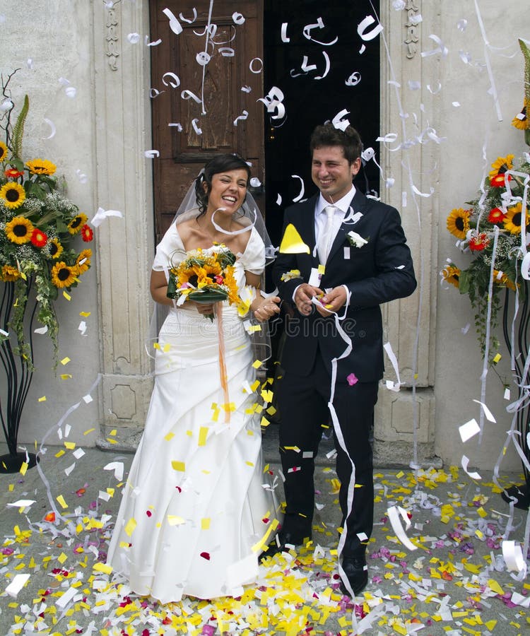 Happy bride and groom stock image. Image of spouse, stand - 32503769