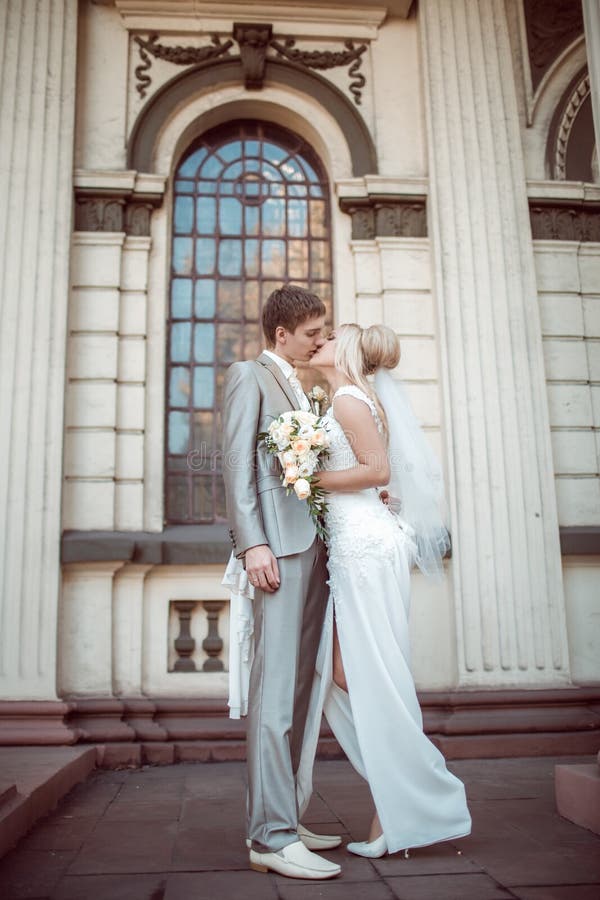 Elegant Bride in Wedding Day Stock Photo - Image of caucasian, dress ...