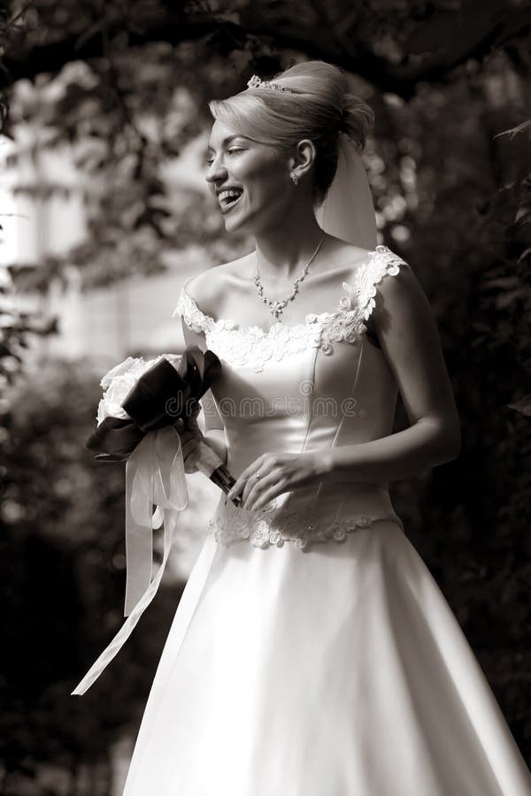 Happy bride smiling stock image. Image of beauty, purity - 24408523