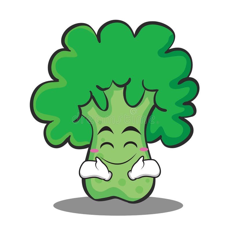 Happy Broccoli Character Cartoon Style Stock Vector - Illustration of ...
