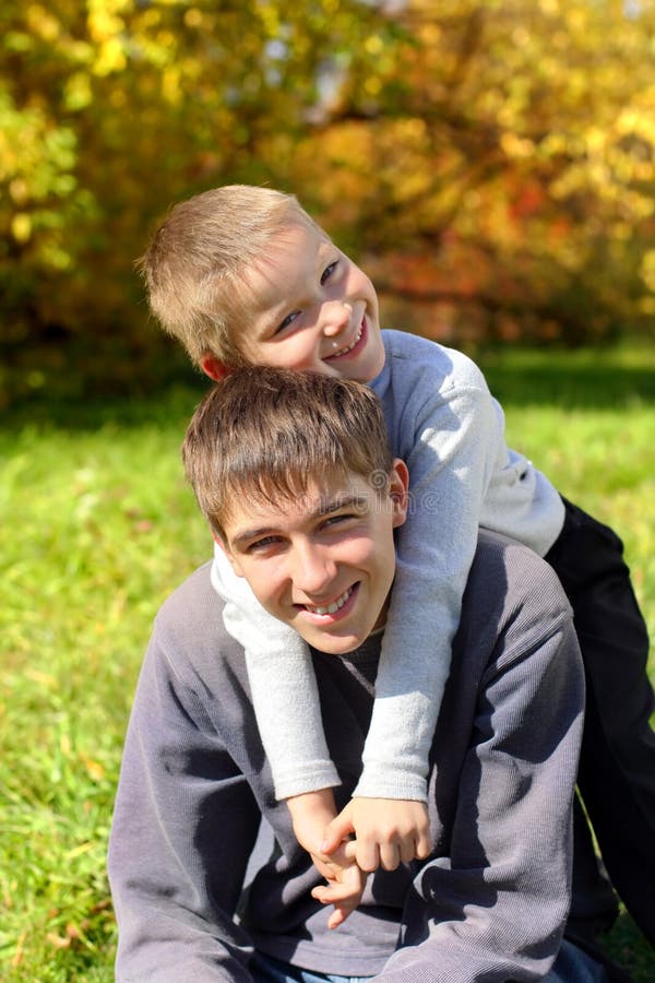 Happy brothers stock photo. Image of cute, fall, clothing - 13346060