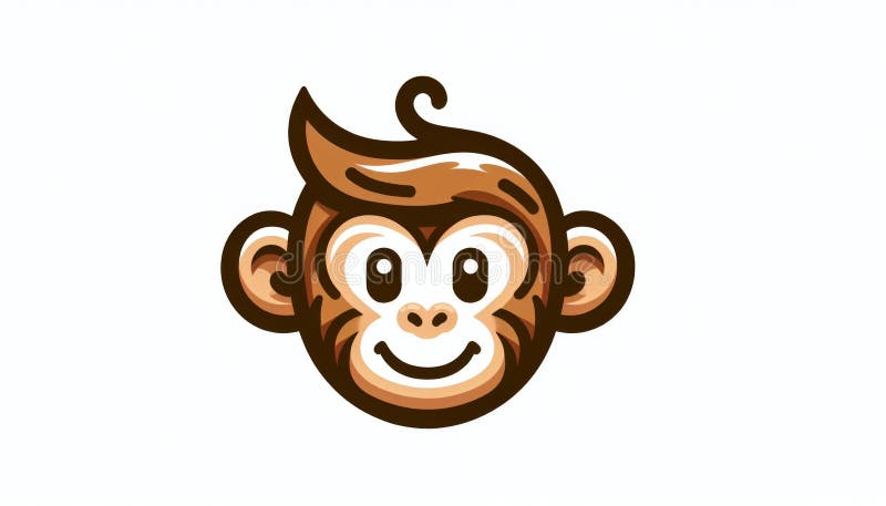 Happy Brown Cartoon Monkey Face Pixel Art Illustration Stock ...