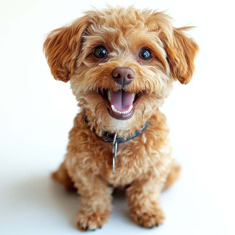 Happy Brown Puppy Dog Smiling White Background Stock Illustration ...