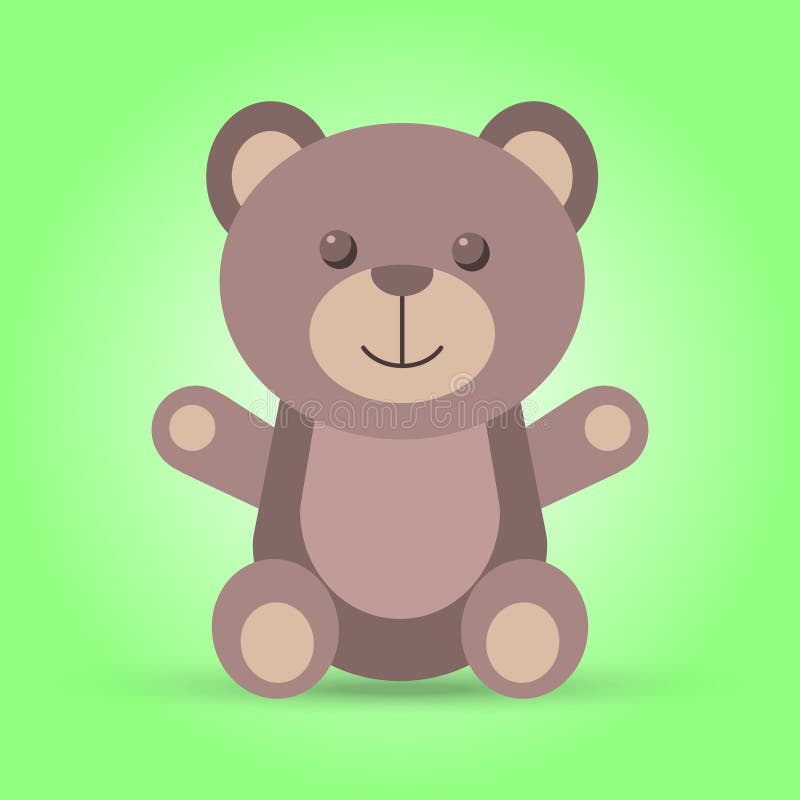 Happy Brown Teddy Bear in Vector Stock Vector - Illustration of artwork ...