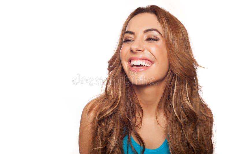 Happy brunette woman stock image. Image of caucasian - 29630697