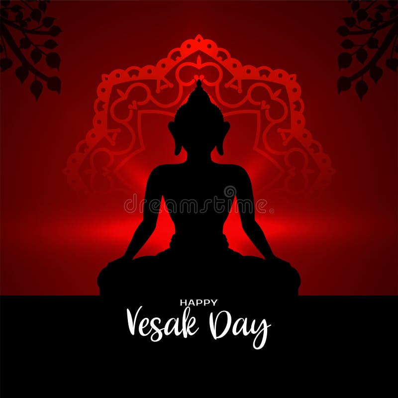 Happy Buddha Purnima or Vesak Day Card with Gautam Buddha Design Stock ...