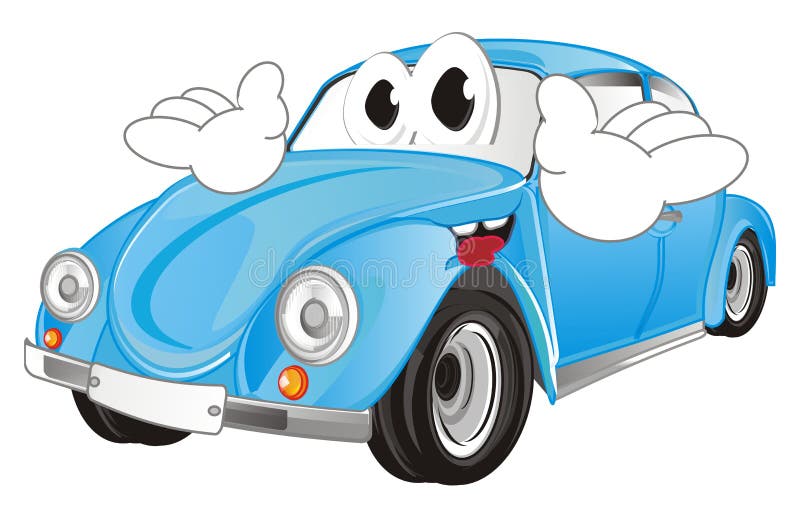 Happy bug car with hands stock illustration. Illustration of small ...