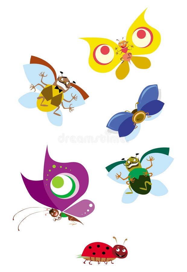 Happy bugs stock vector. Illustration of nature, leisure - 1639993