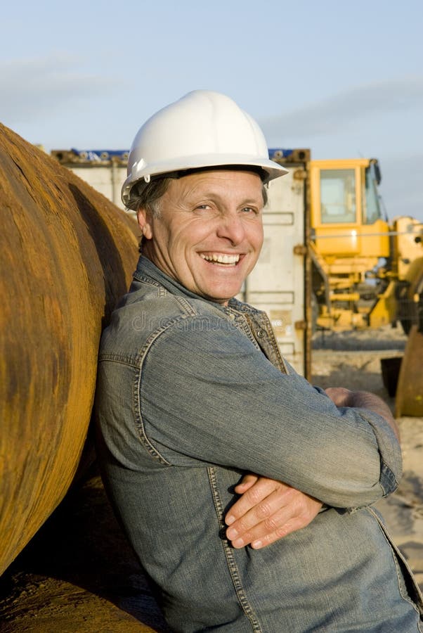 Happy builder stock image. Image of denim, laughing, gorgeous - 8804657