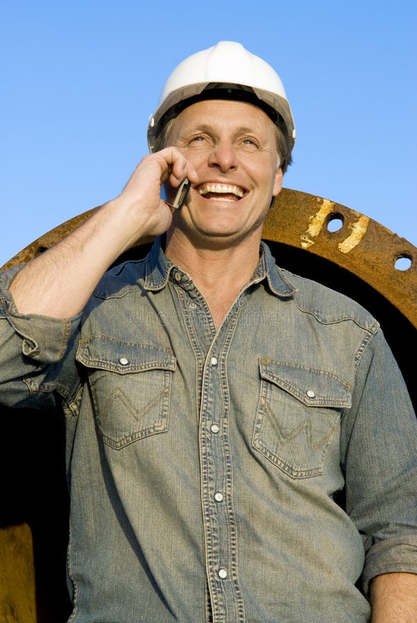 Happy builder stock image. Image of industrial, crane - 8670651