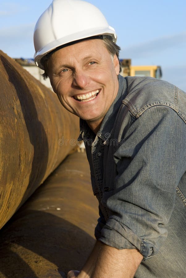 Happy builder stock image. Image of denim, laughing, gorgeous - 8804657