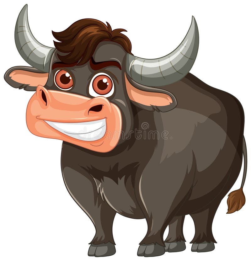 A bull with a big smile stock vector. Illustration of cute - 319487844