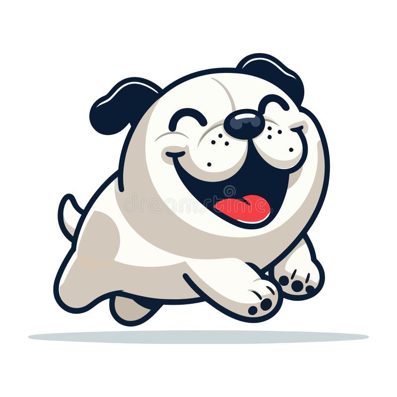 Happy Bulldog Cartoon Isolated 7 Stock Vector - Illustration of friends ...