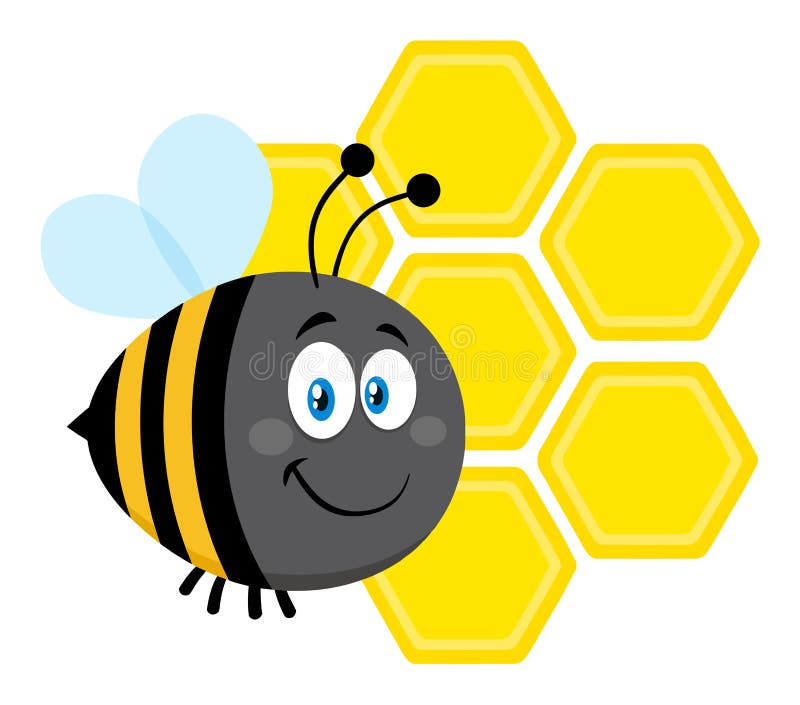 Happy Queen Bee Cartoon Character Stock Vector Illustration Of Queen