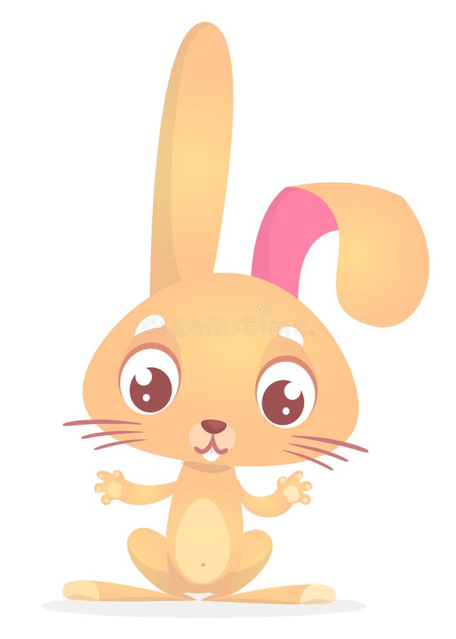 Happy Bunny Cartoon Isolated on White Background. Stock Vector ...