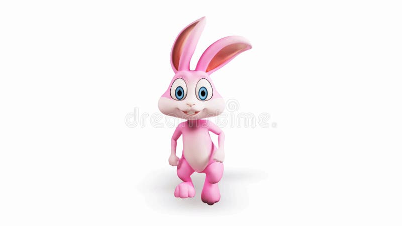 Happy Bunny Walking with Carrot Stock Video - Video of grinning ...