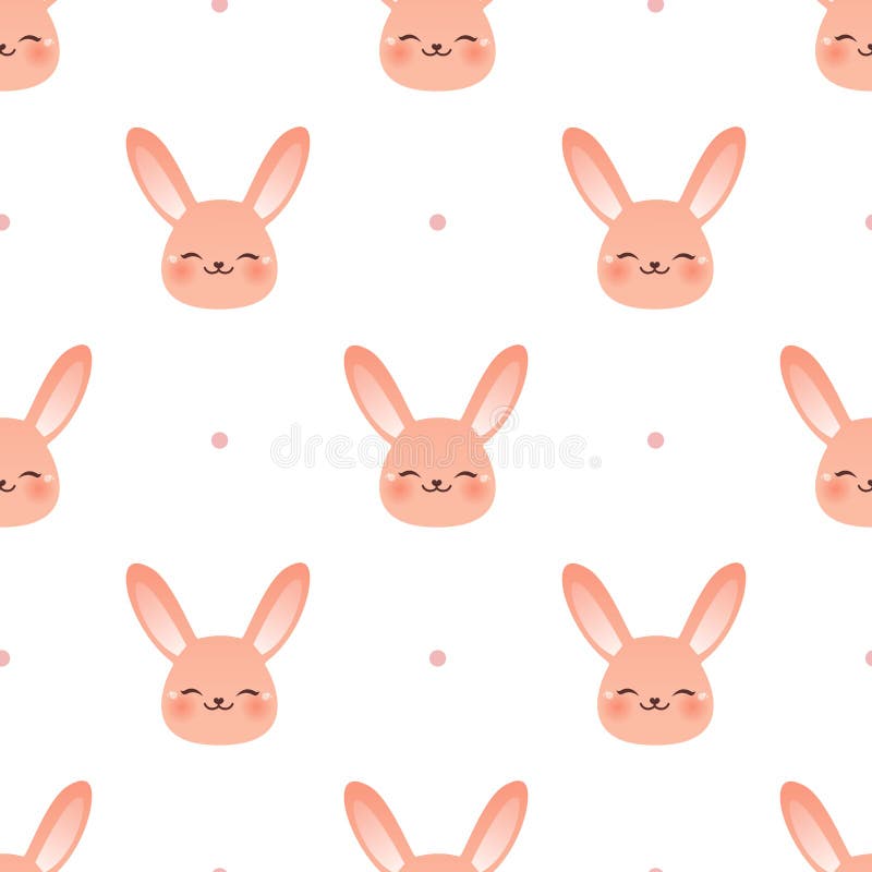 Happy bunny face pattern stock vector. Illustration of seamless - 134916249