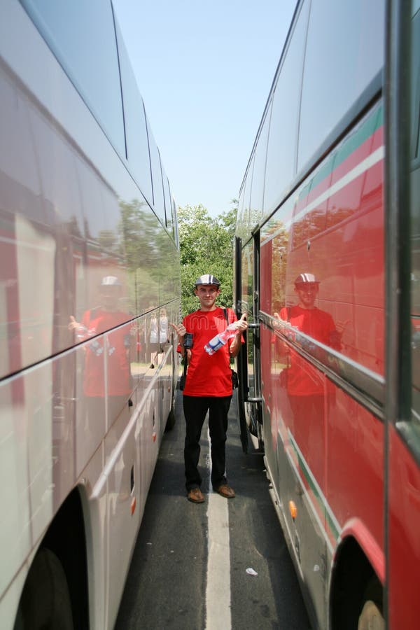 Happy bus traveler stock photo. Image of transport, looking - 16141058