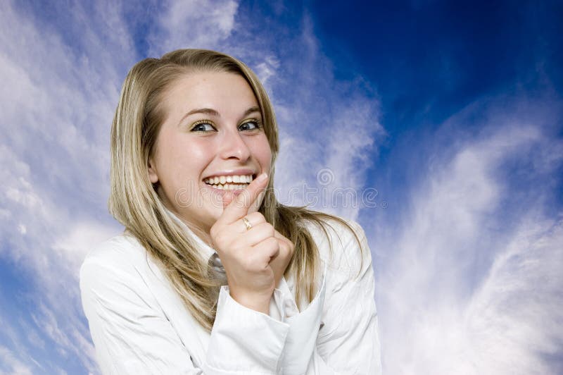 Happy business stock photo. Image of business, blue, copy - 1322172