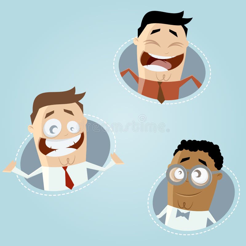 Happy business cartoon men stock vector. Illustration of motif - 32003394