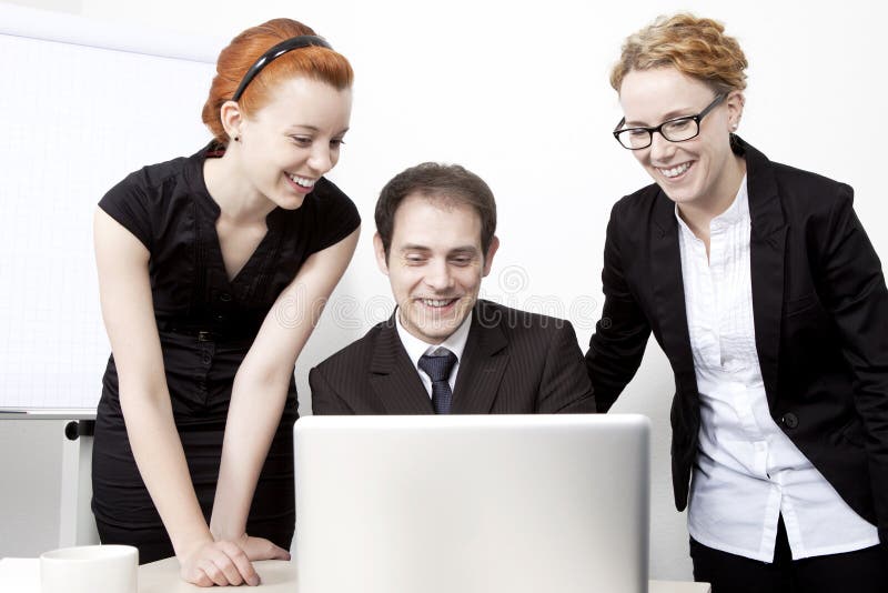 Happy business colleagues stock image. Image of communication - 29327257