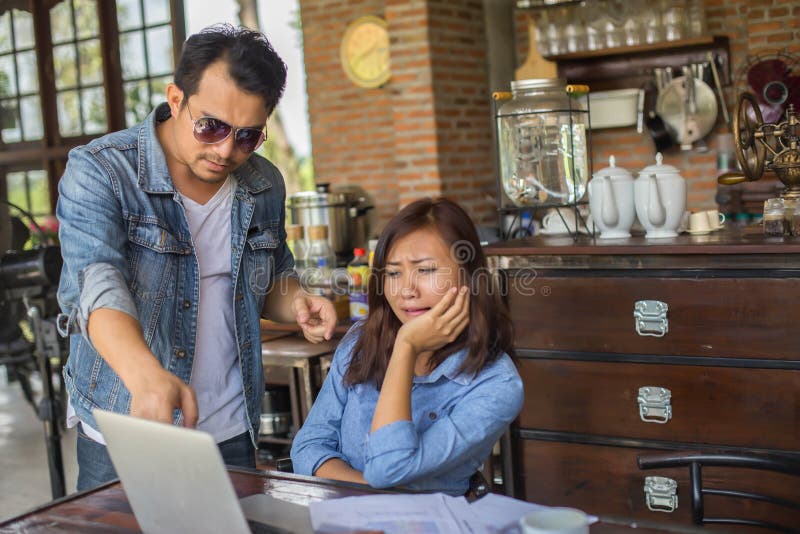 Happy Business Couple is Working Together Stock Image - Image of give ...