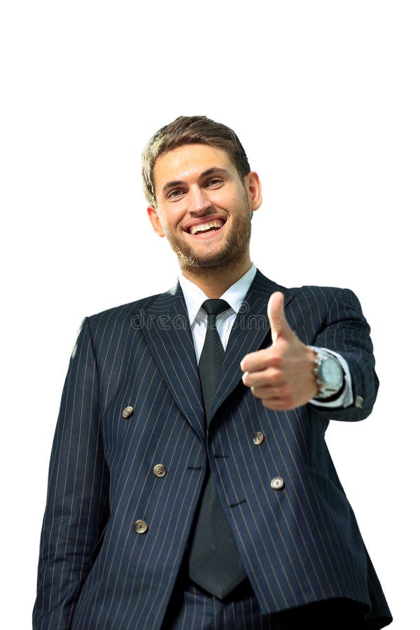 Business Man Going Thumbs Up Stock Image - Image of desk, contact: 33039329