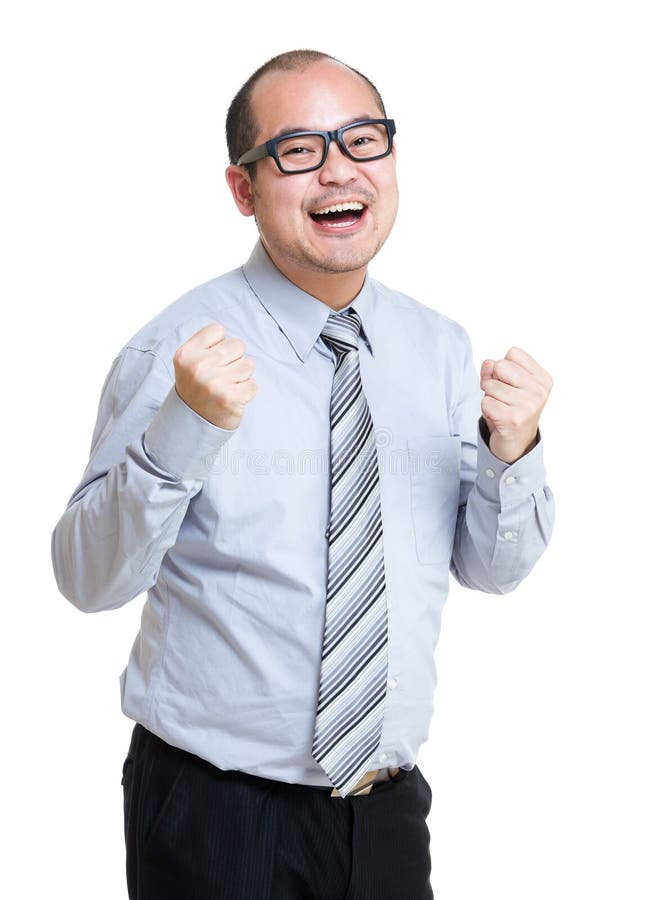 Happy business man stock image. Image of excite, laugh - 41375779