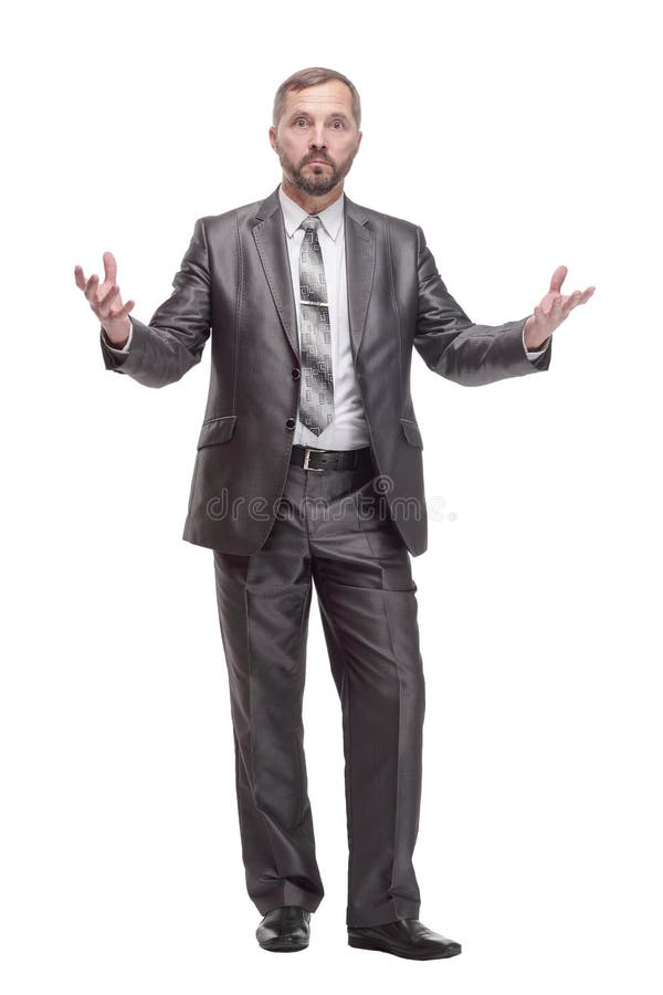 Executive Business Man with Documents. Isolated on a White Background ...