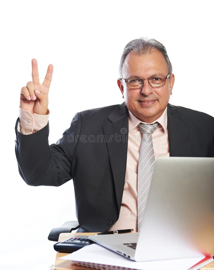 Happy business man stock photo. Image of accountant, laptop - 70053224