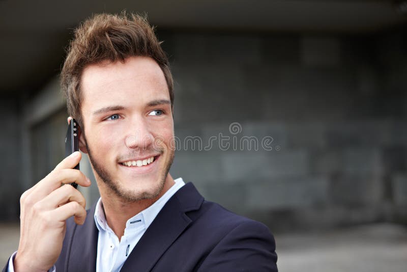 Business Man Making Cell Phone Call Stock Photo - Image of employee ...