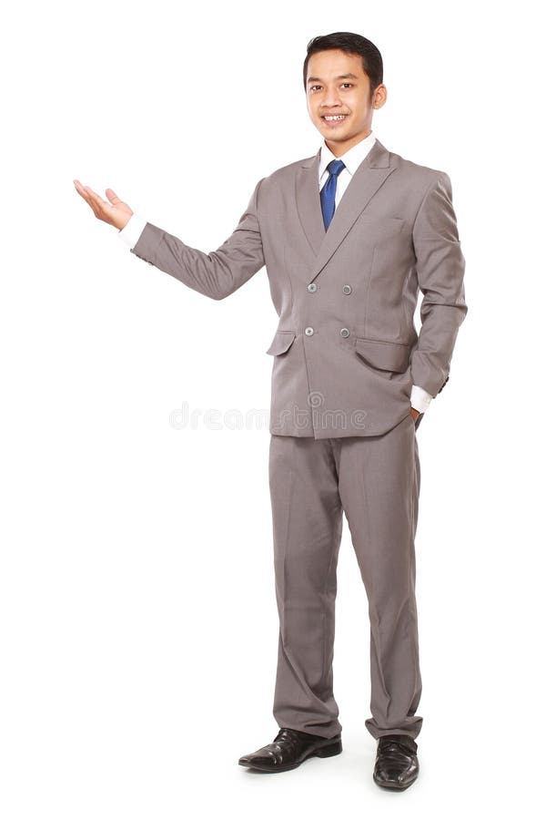 Confident Male Nurse Presenting Stock Photo - Image of hispanic ...