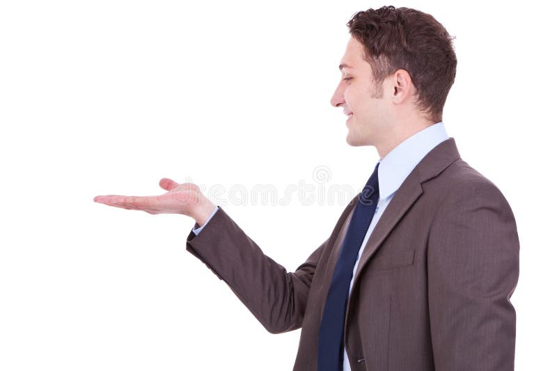 Man showing something stock image. Image of alone, person - 13495465