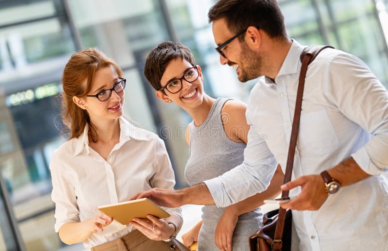 Happy Business People, Colleagues in Modern Office Working Together and ...