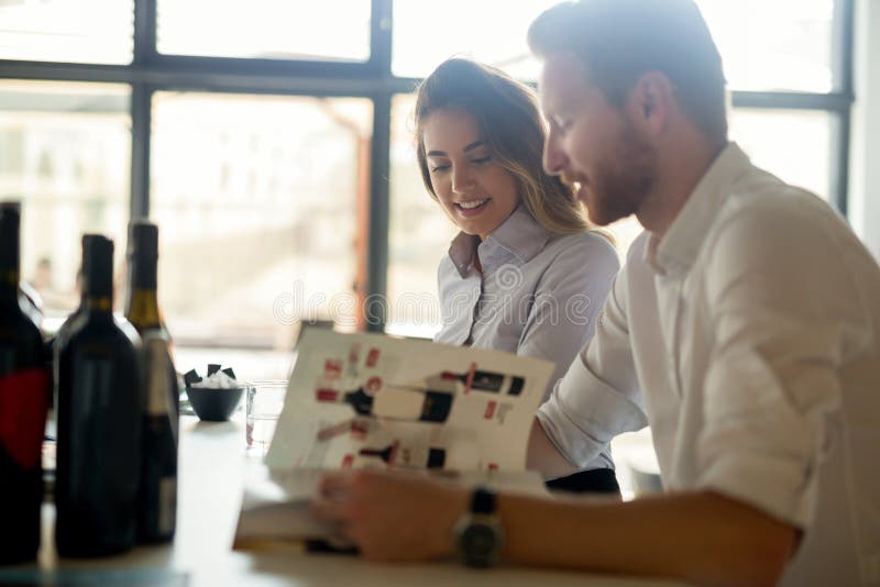 Business People Flirting in Cafe Stock Photo - Image of communicate ...