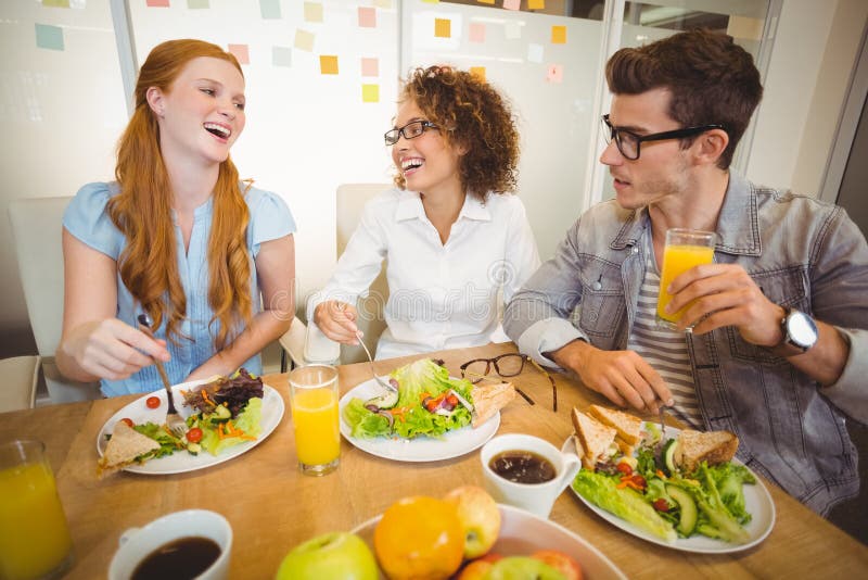 Happy Business People Having Lunch Stock Photo - Image of adult ...