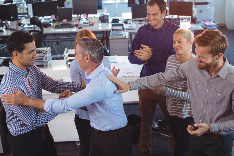 Happy Business People Interacting with Each Other Stock Image - Image ...