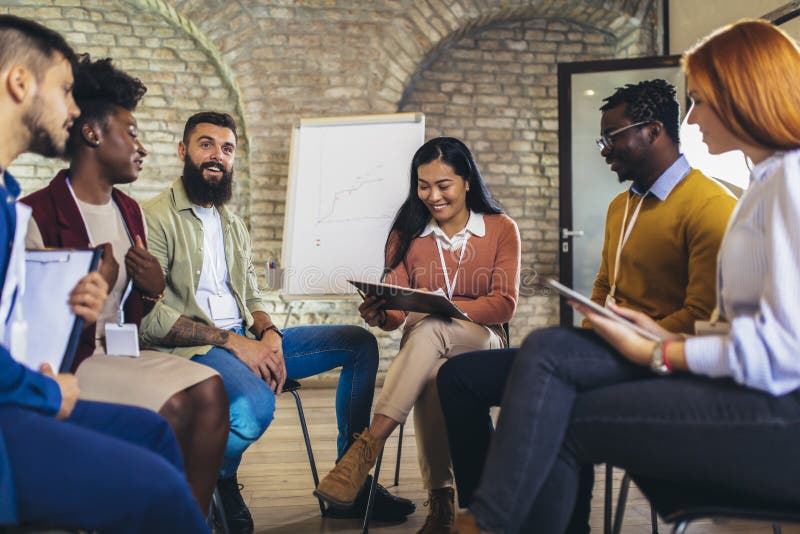 Business Team at Corporate Training, Team Building Activity, Diverse ...