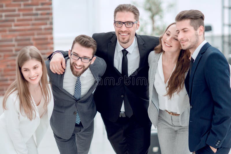 Happy Business Team Standing Together Stock Photo - Image of leadership ...